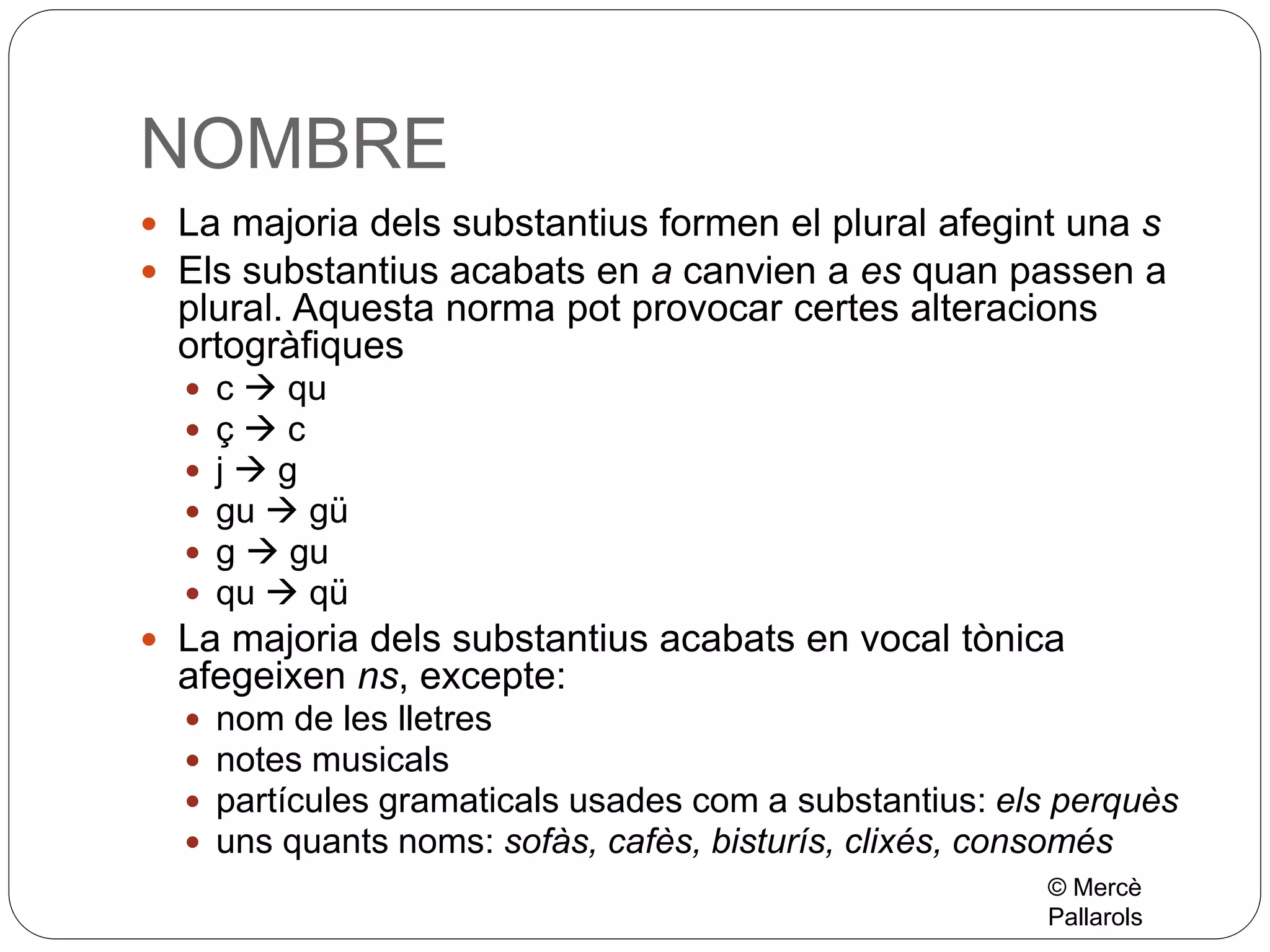 Unitat 2. Els substantius | PPTX