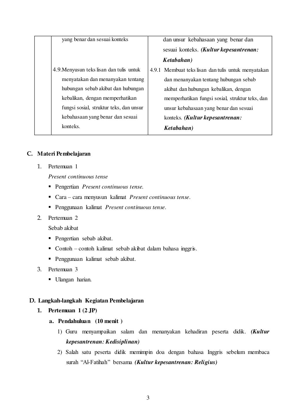 RPP Bahasa Inggris kelas 8 Kurikulum 2013 (terbaru) chapter 6