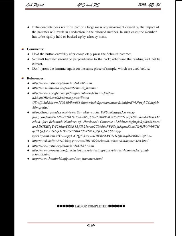 rebound hammer test lab report - Jennifer Wright