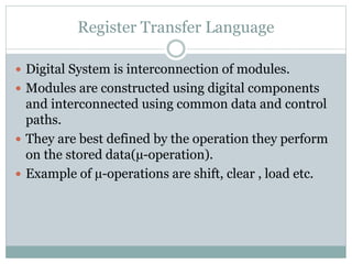 Register transfer and micro operation | PPTX