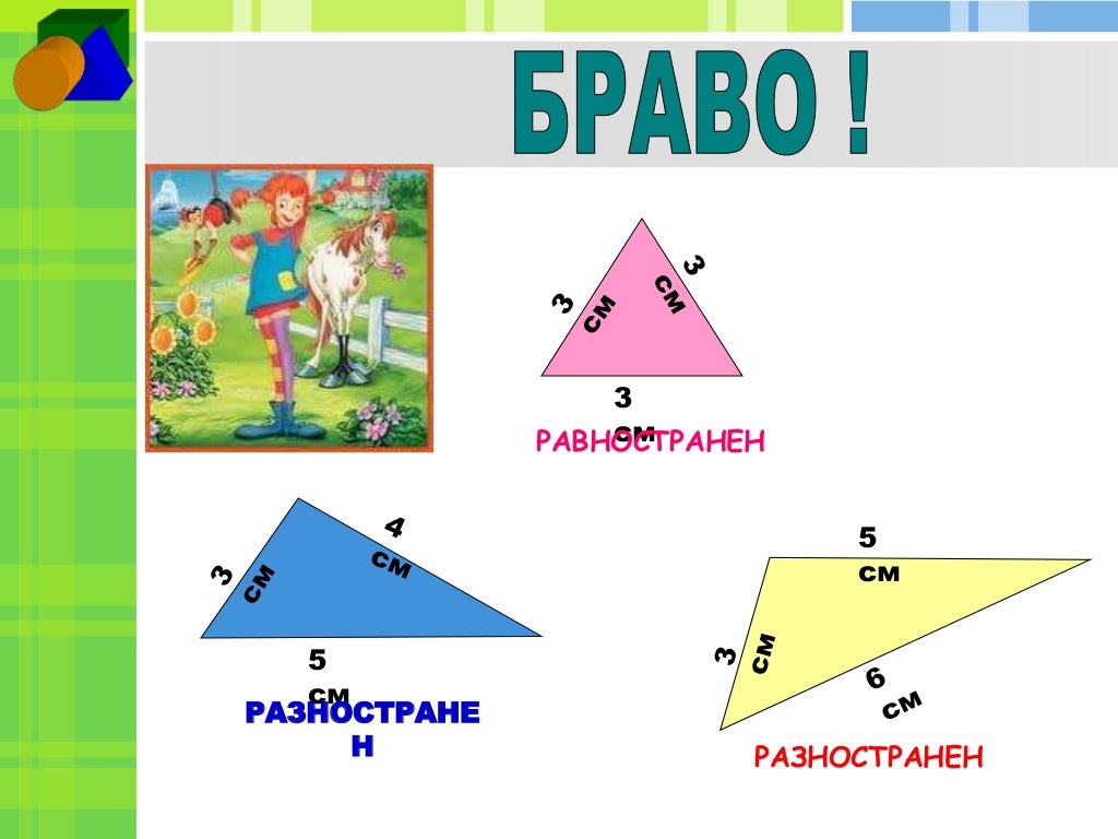 видове триъгълници според страните математика 2 клас