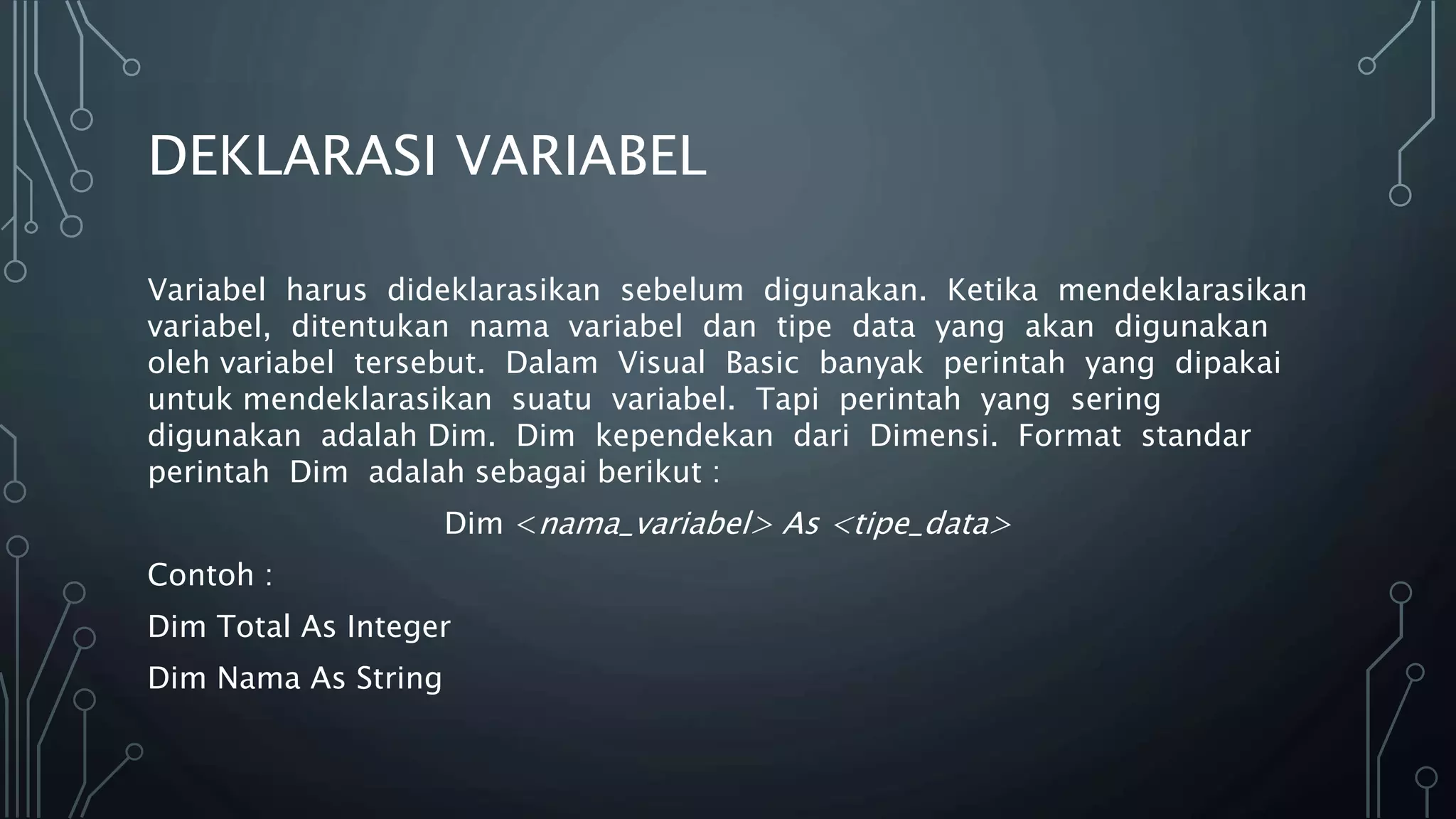 Variabel, Tipe Data dan Operator - Pemrograman I | PPTX