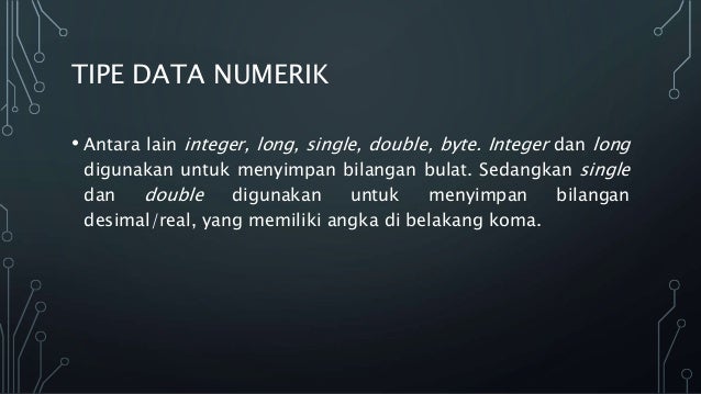 Pengertian variabel, tipe data operator
