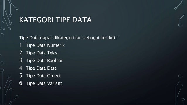 Pengertian variabel, tipe data operator
