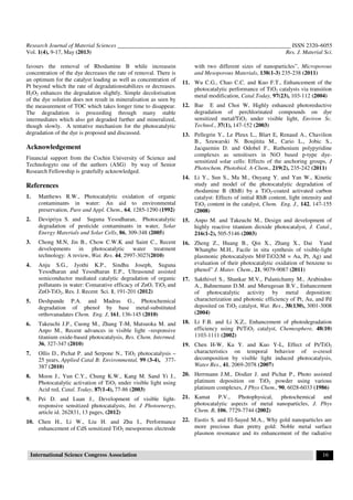 Sunlight induced removal of Rhodamine B from water through Semiconductor Photocatalysis: Effects ...