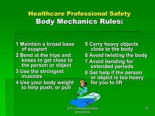 2.01 body mechanics | PPT