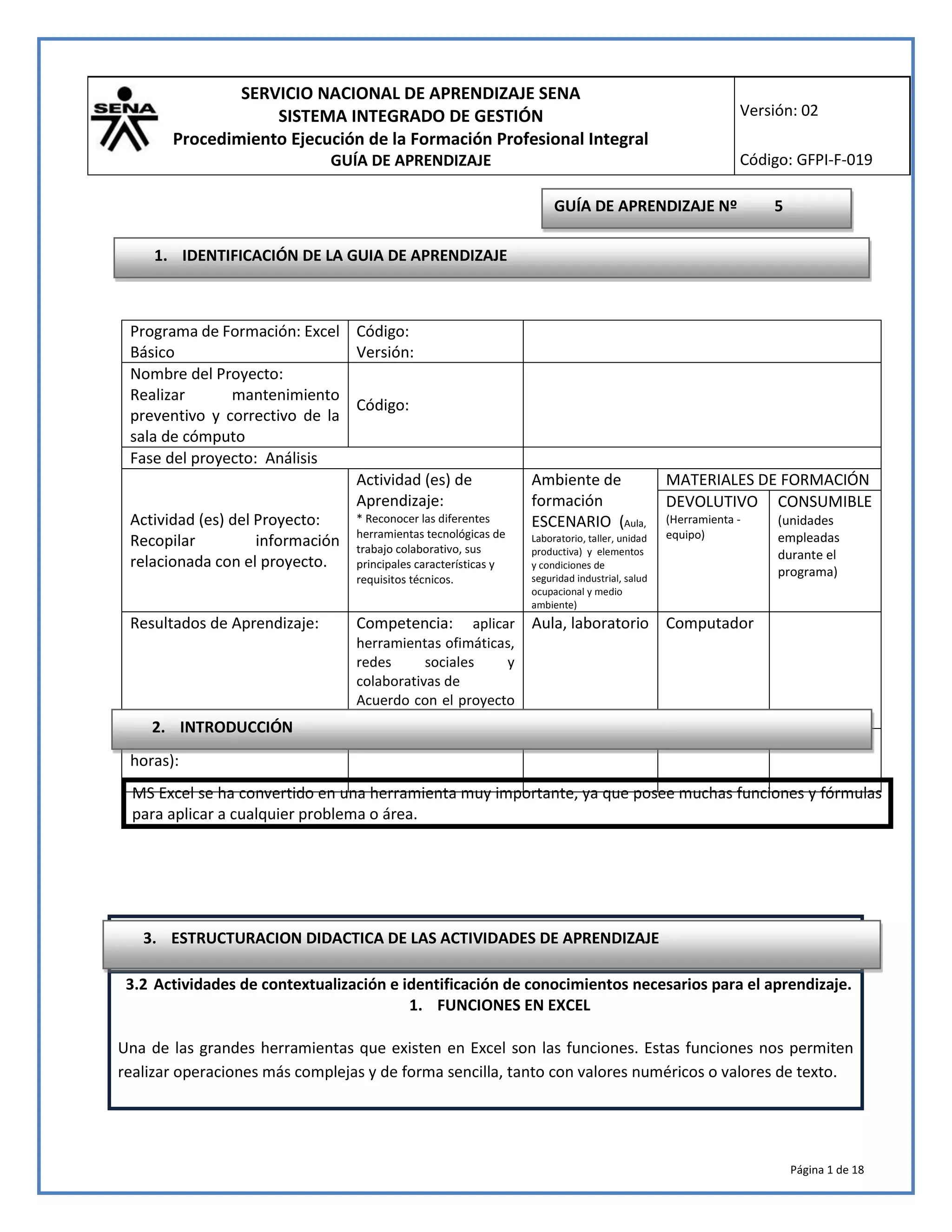 Funciones básicas en Excel Guía con ejemplos | DOCX