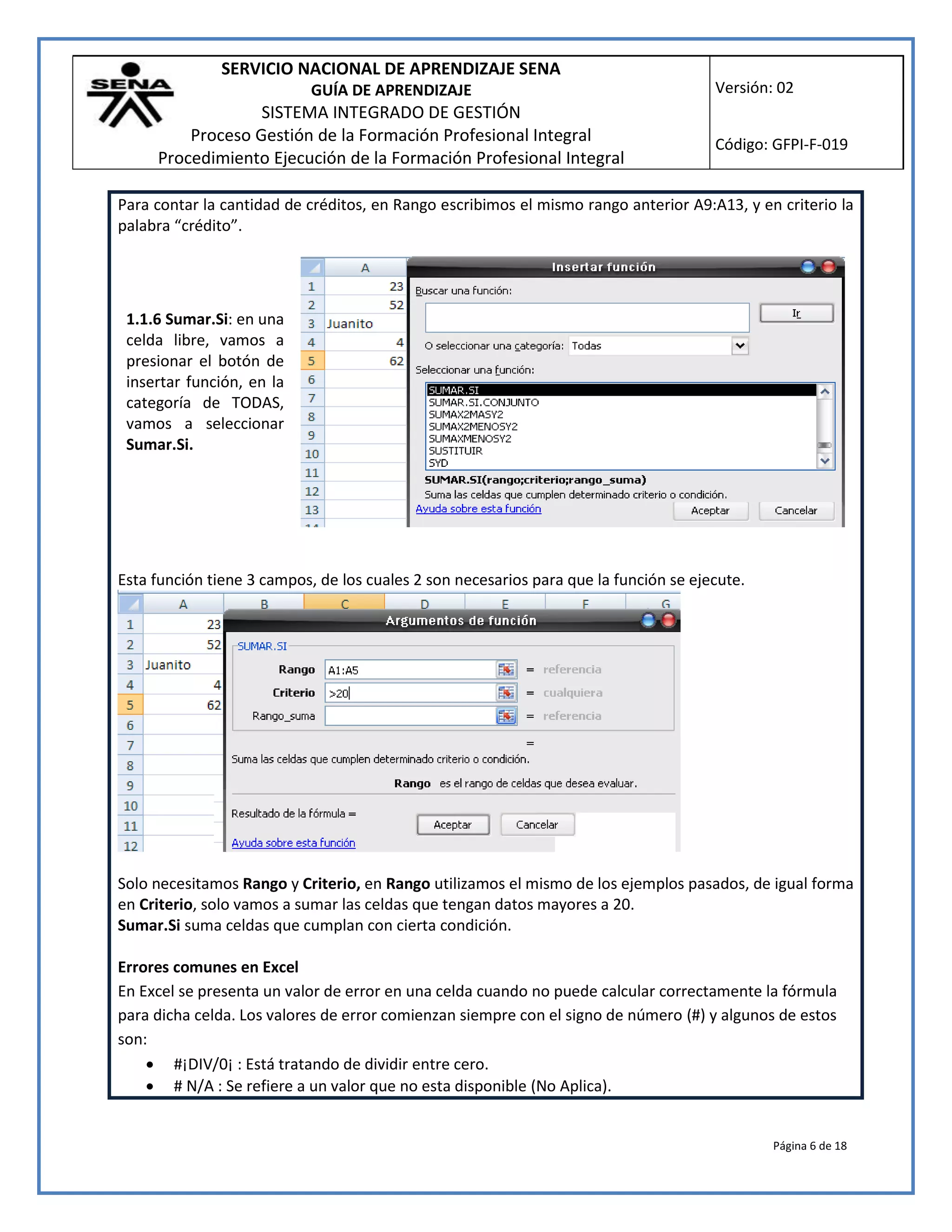Funciones básicas en Excel Guía con ejemplos | DOCX