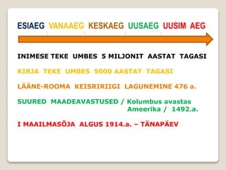 2.tund uusaeg suurte muutuste aeg | PPT