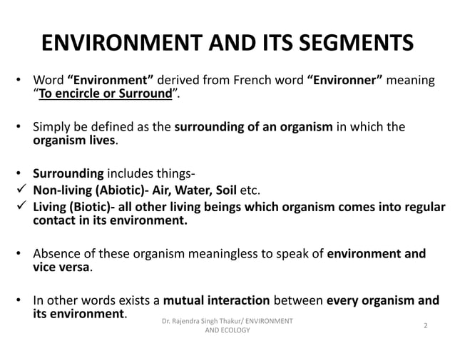 Environment and its segments | PPTX