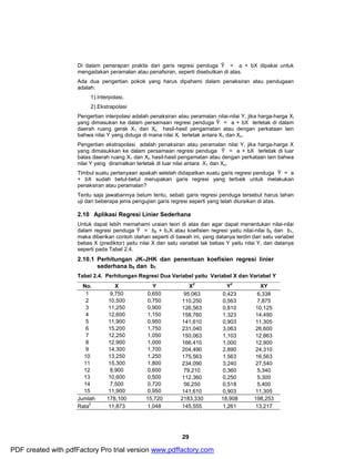 analisis regresi linier sederhana | PDF