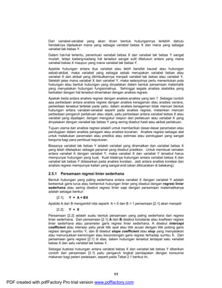 analisis regresi linier sederhana | PDF