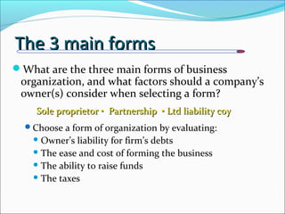 Forms of business ownership | PPT