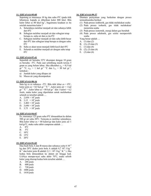 Kumpulan soal UN fisika sma tentang Zat dan kalor | PDF