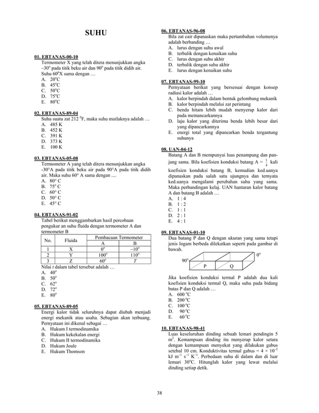 Kumpulan soal UN fisika sma tentang Zat dan kalor | PDF