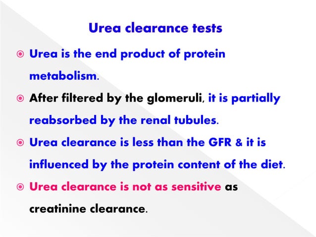 RENAL FUNCTION TESTS (RFT) | PPTX