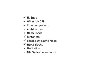 2.introduction to hdfs | PPTX