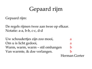eindrijm.rijmschema's | PPT