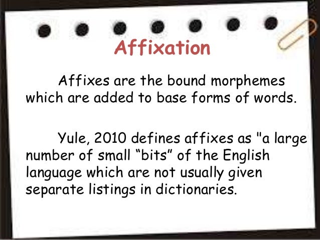affixation in morphology