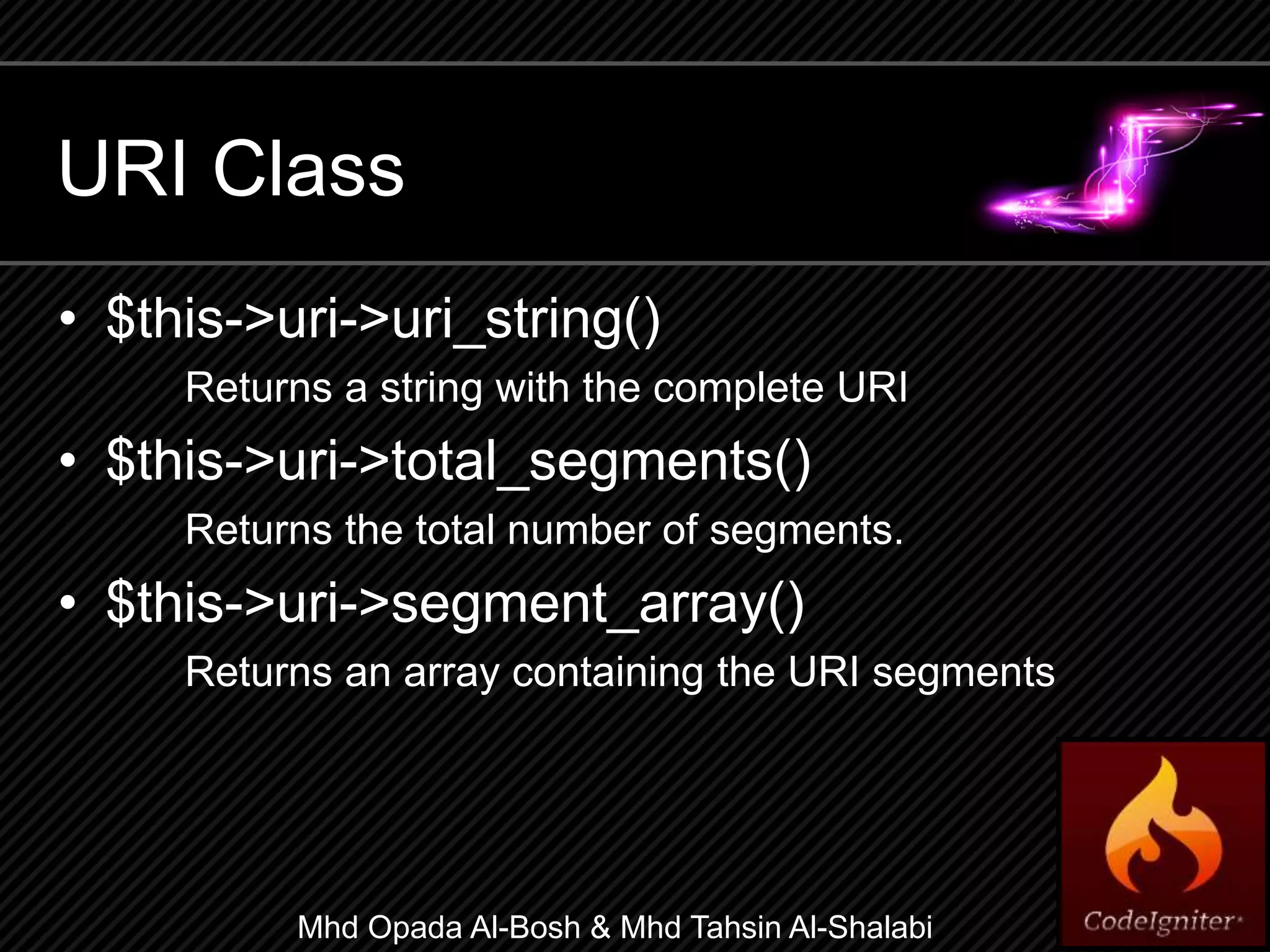 CodeIgniter L2 helper & libraries & form validation | PPSX