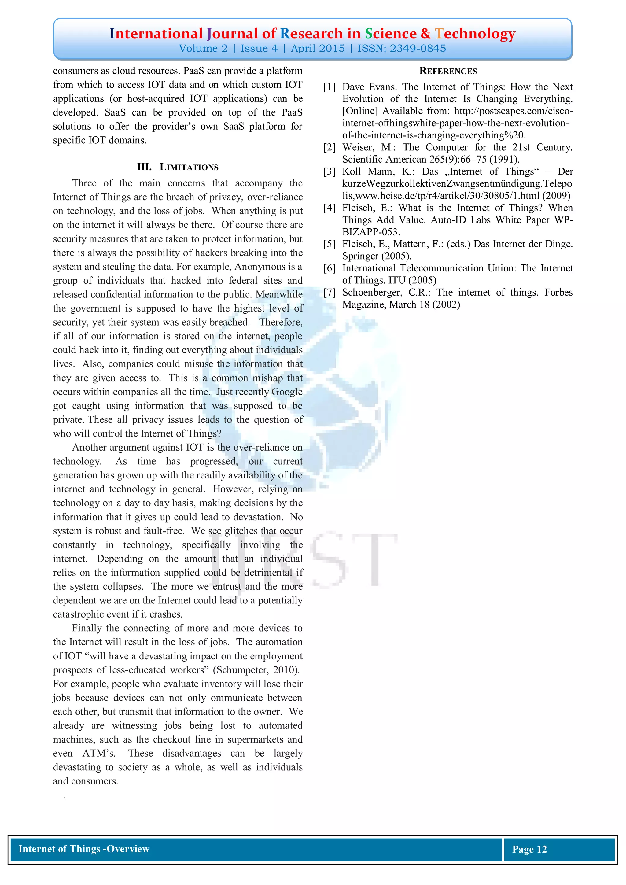 Internet of Things -Overview | PDF