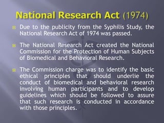 THE NUREMBERG CODE DECLARATION OF HELSINKI THE BELMONT REPORT | PPTX