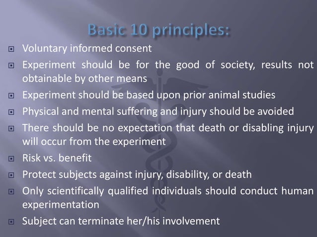 THE NUREMBERG CODE DECLARATION OF HELSINKI THE BELMONT REPORT | PPT