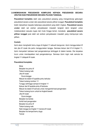 2.0 menggunakan algoritma melalui pseudokod dan carta alir | PDF