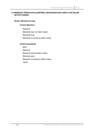 2.0 menggunakan algoritma melalui pseudokod dan carta alir | PDF
