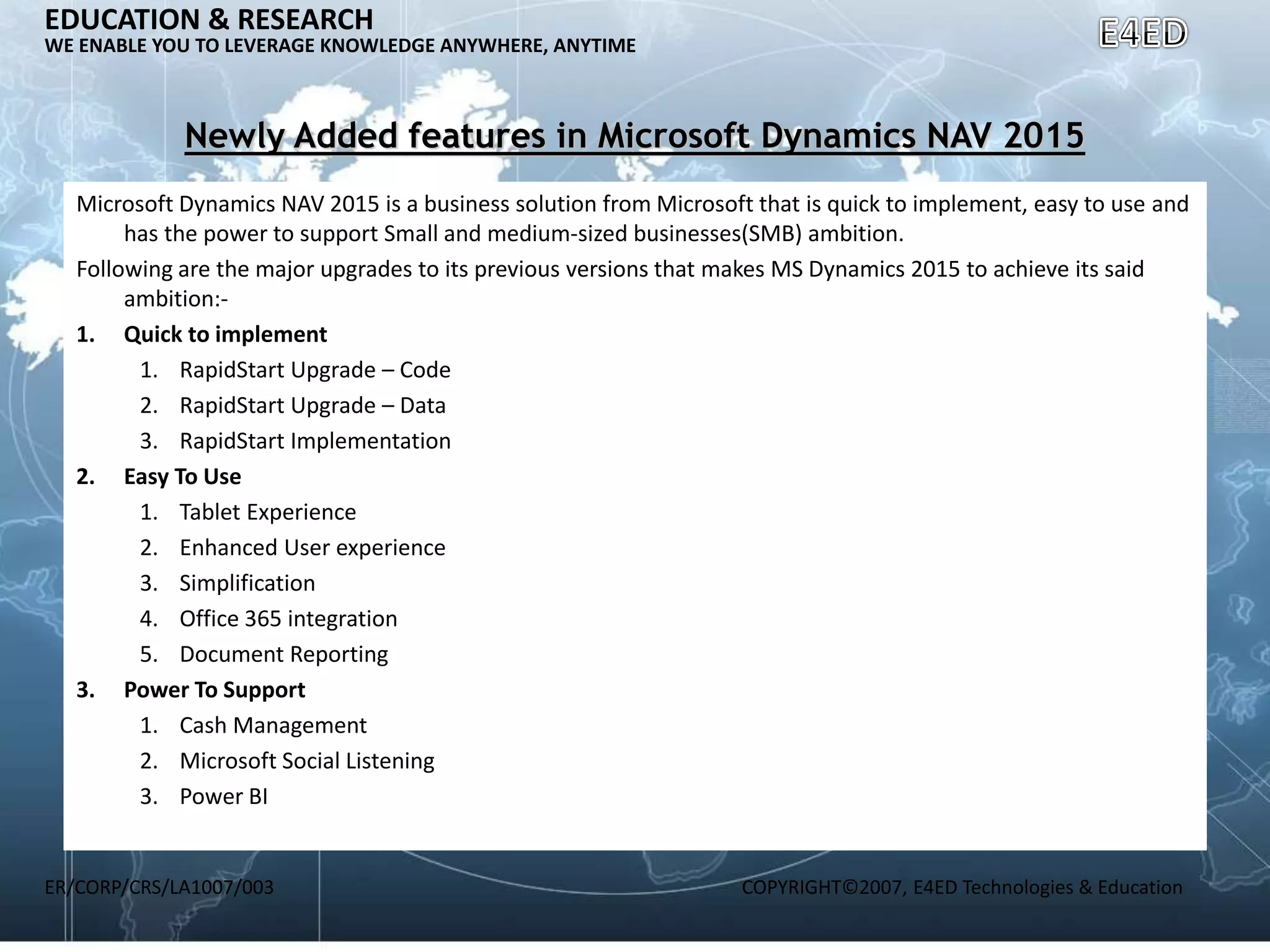 Microsoft Dynamics NAV 2015 | PPTX