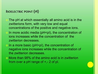 Acid –Base Properties of Amino Acids | PPTX