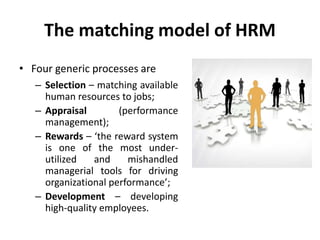 Models of HRM - human resource management - Manu Melwin Joy | PPT