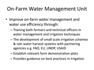 Water Use Efficiency through On-Farm Water Management Techniques | PPT