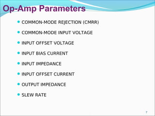 2.Opamp parameters | PDF