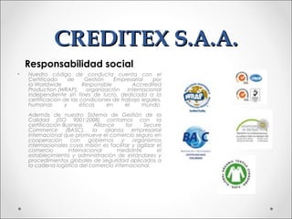 2.creditex s.a.a. conclusion | PPT