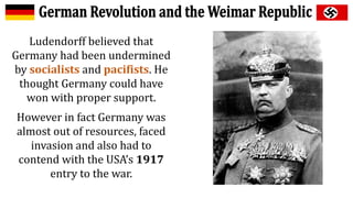 Weimar Germany - nature and limitation of revolution | PPTX