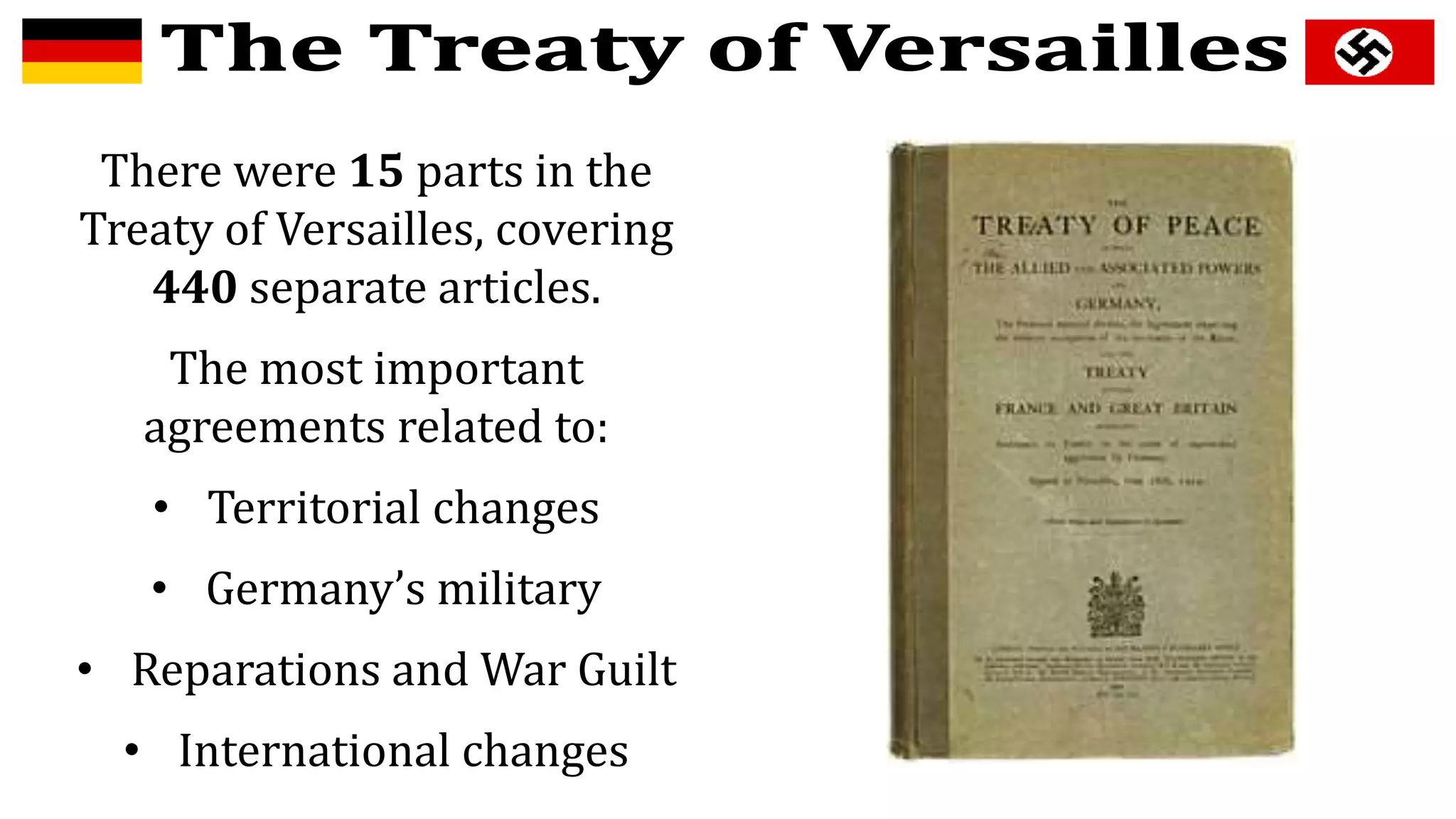 Weimar Germany - treaty of versailles clauses | PPTX