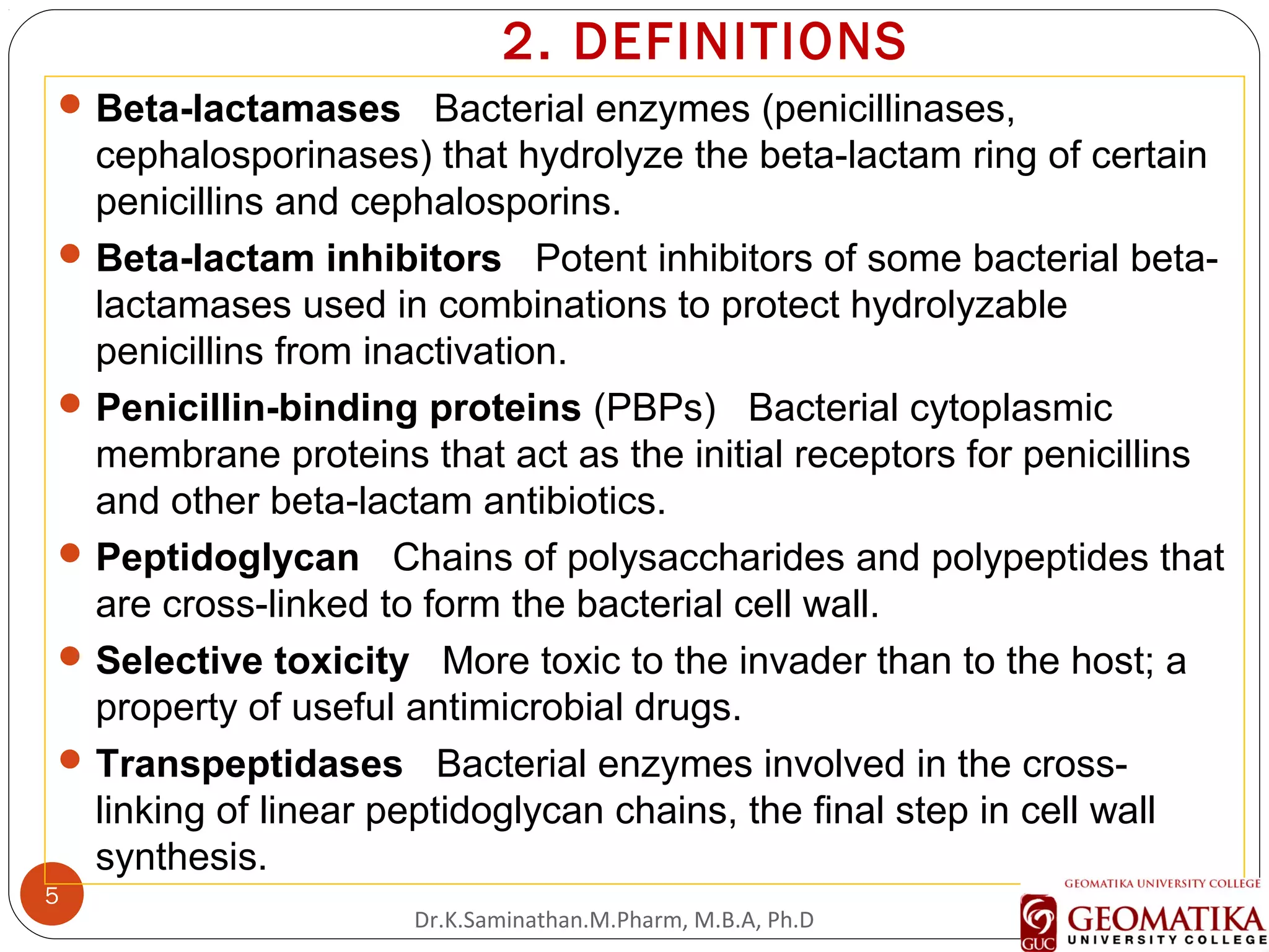 2.ANTIBIOTIC (CELL WALL INHIBITORS) | PPT