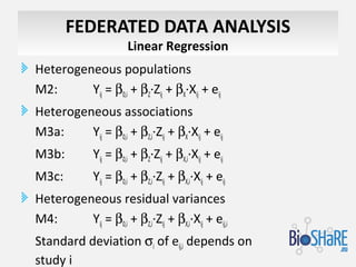 BioSHaRE: Analysis of mixed effects models using federated data analysis approach - Edwin van ...