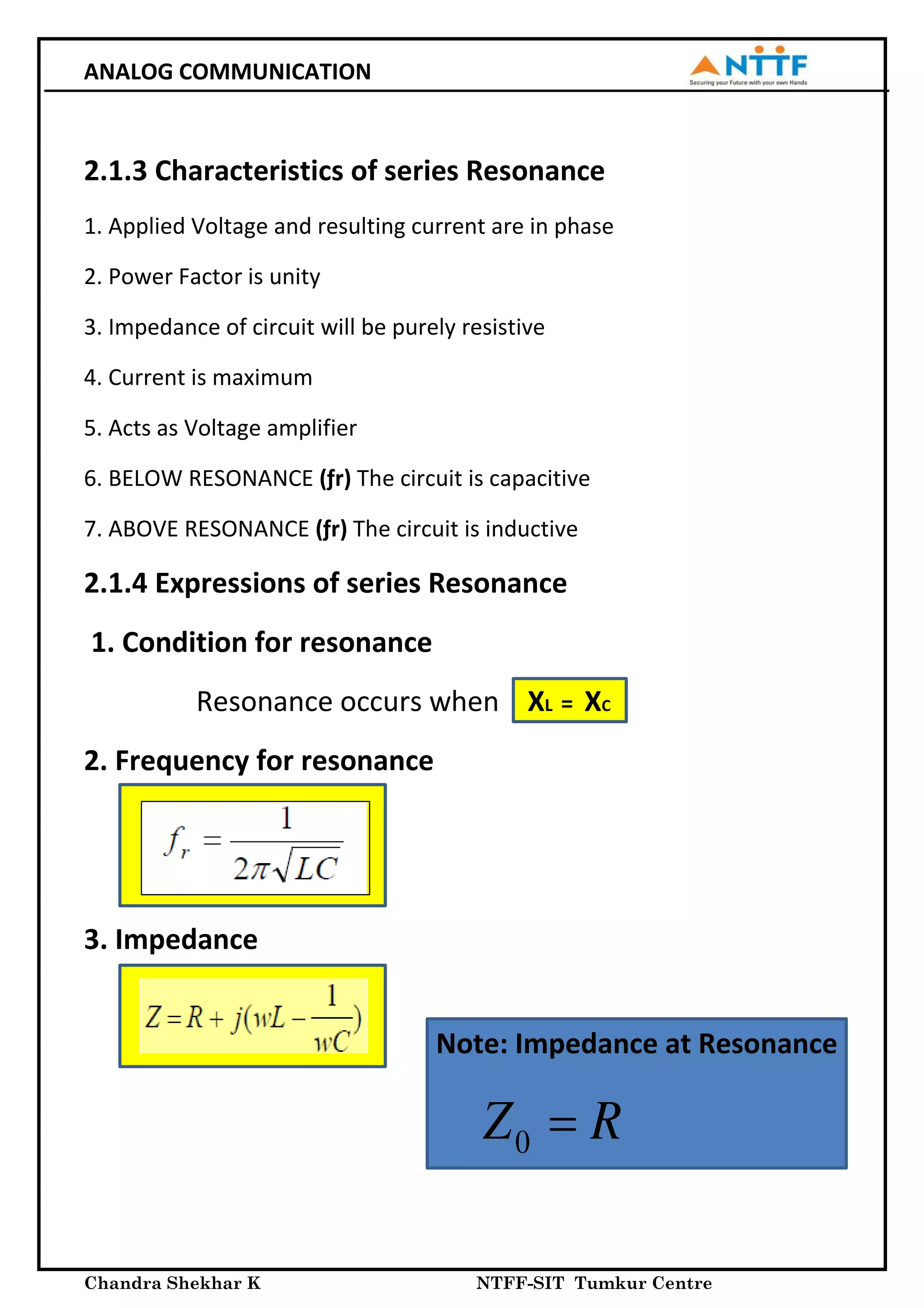resonance/electrical networks | PDF