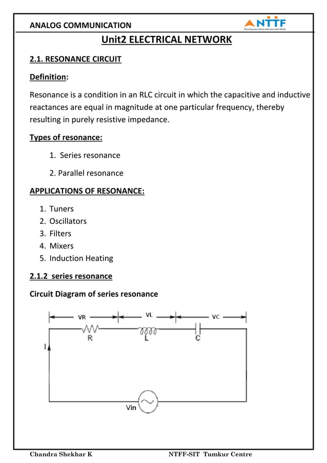 resonance/electrical networks | PDF