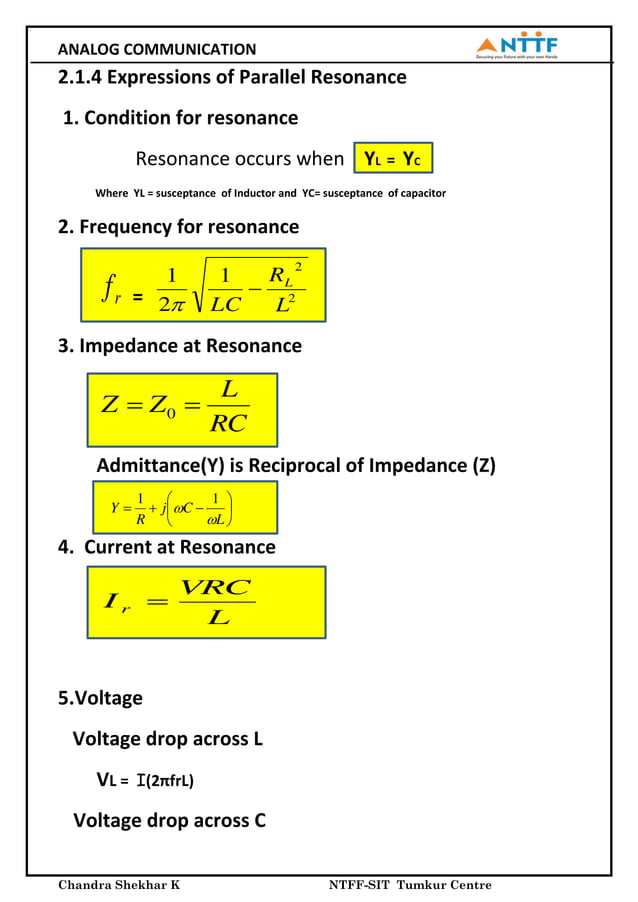 resonance/electrical networks | PDF