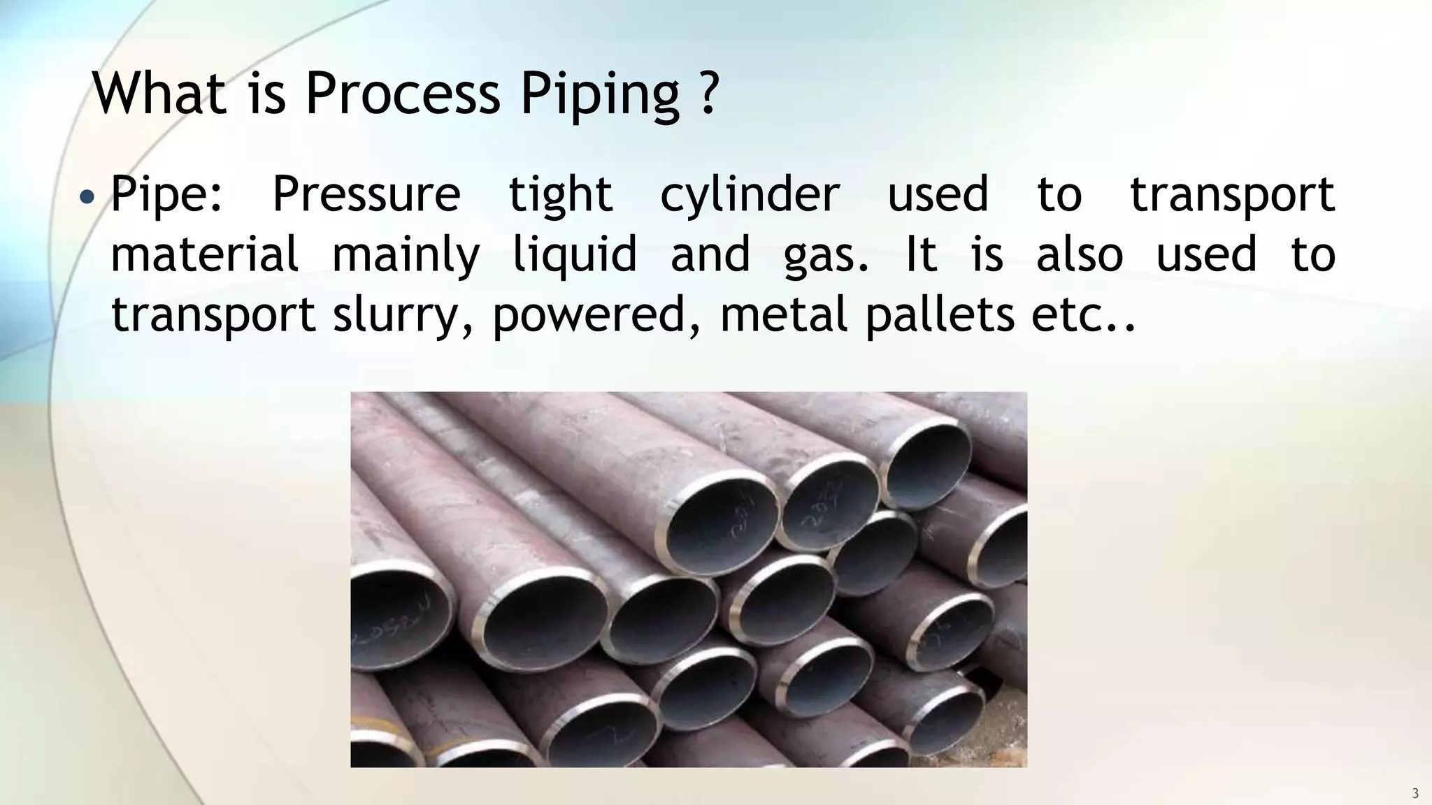 what is process piping | PPTX | Chemistry | Science