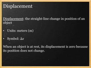 2.1 Phy I - Displacement and Velocity | PPTX