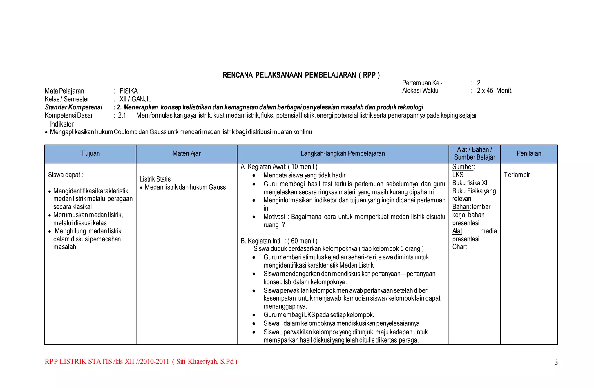2. rpp listrik statis xii | DOC