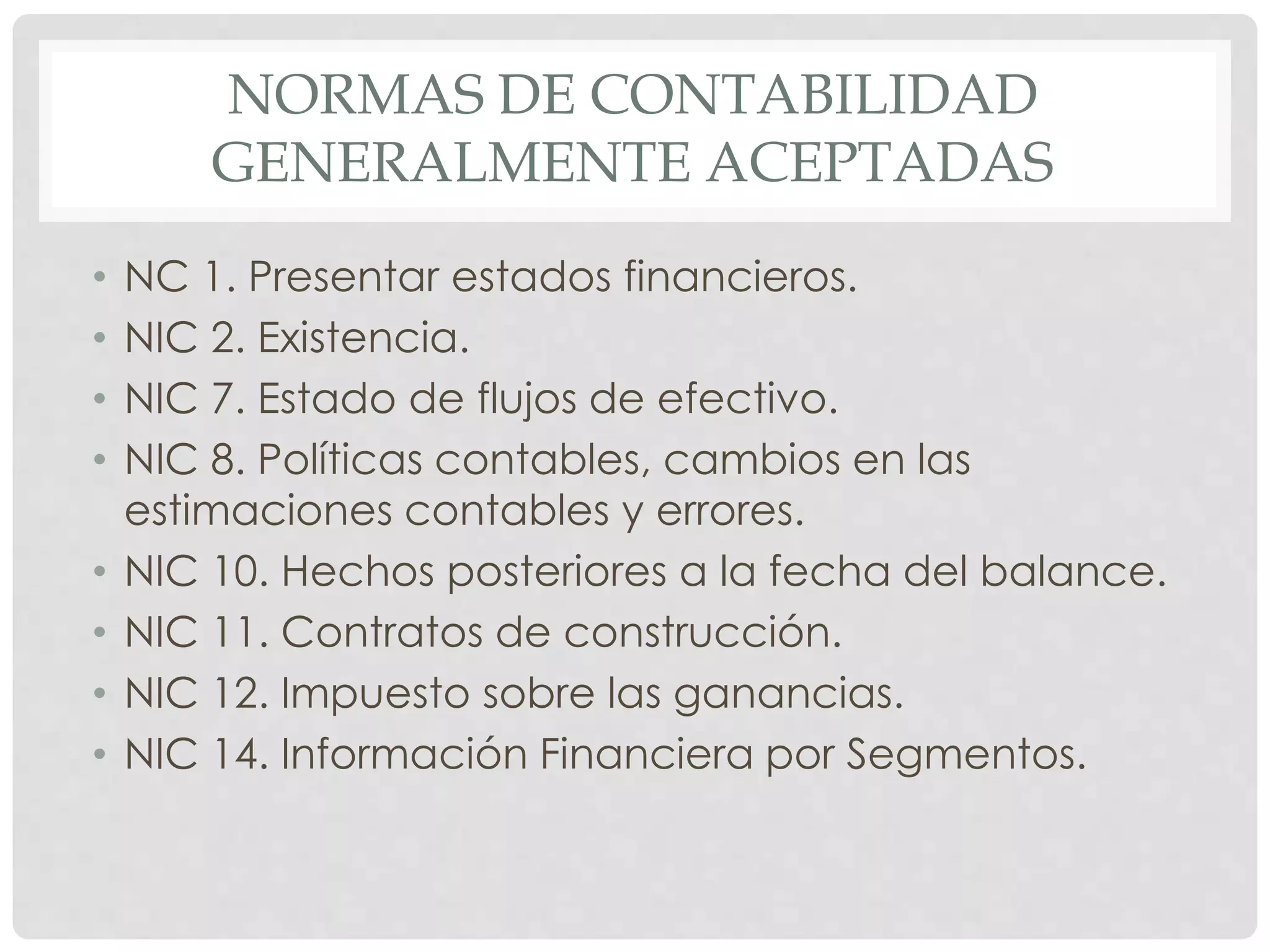 Normas de contabilidad | PPT