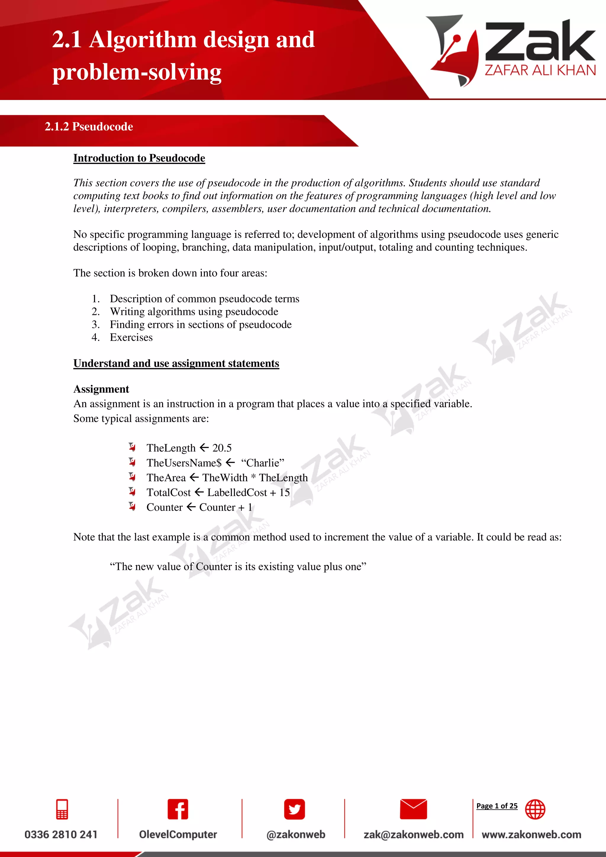 Pseudocode By ZAK | PDF