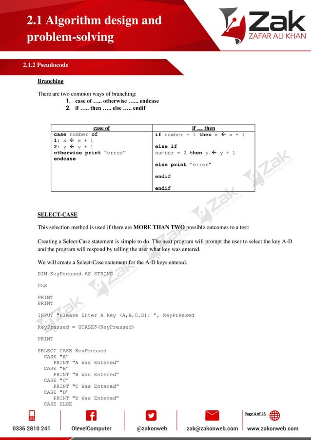 Pseudocode By ZAK | PDF | Programming Languages | Computing