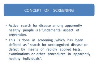 Aims, Objective, Concept of Screening | PPT