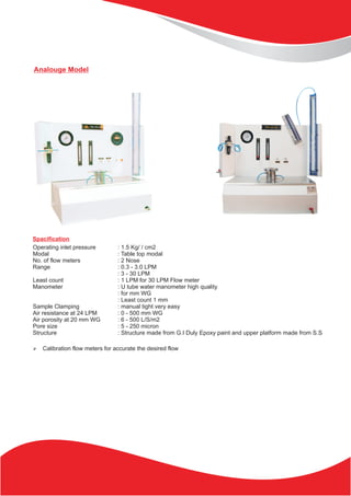 Max Pore Test Equipments | PDF